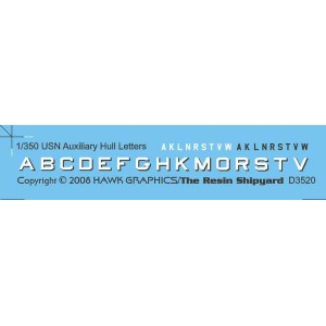 1/350 USN Hull Letters for Amphibs and Auxiliary ships. Modern and WWII