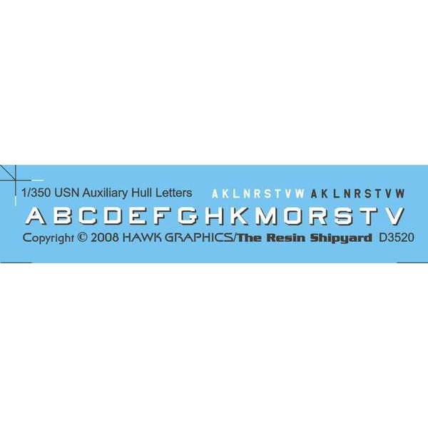 1/350 USN Hull Letters for Amphibs and Auxiliary ships. Modern and WWII